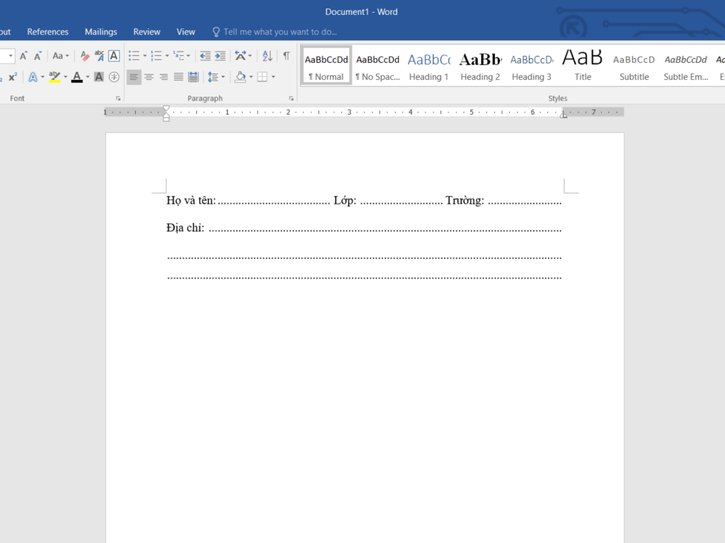 Tab trong Word [SỬ DỤNG CHỈ VỚI 3 BƯỚC]