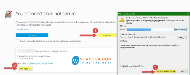 Lỗi your connection is not secure