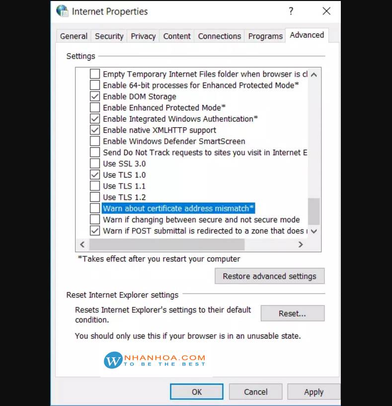 Lỗi your connection is not secure