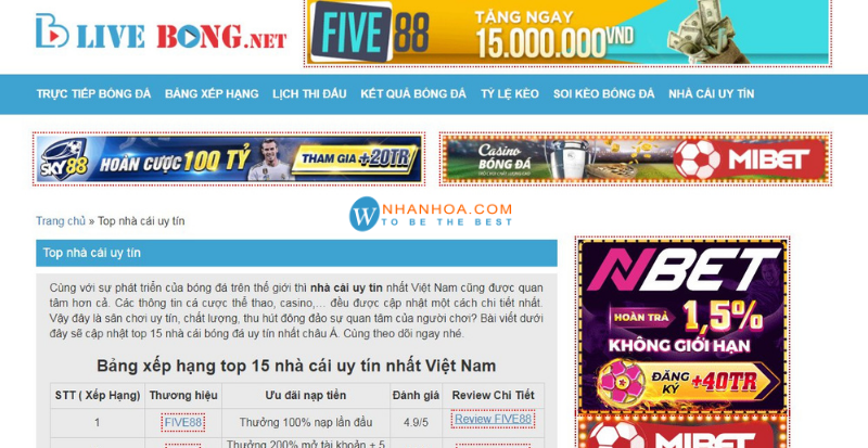 [TOP 5+] Web xem bóng đá trực tiếp tốt nhất